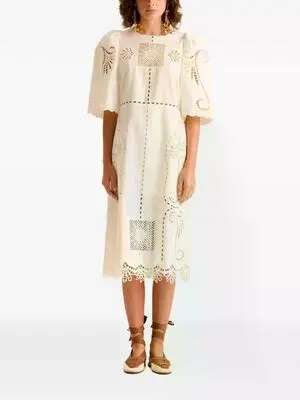 Carolina K Broderie Anglaise Midi Dress - White