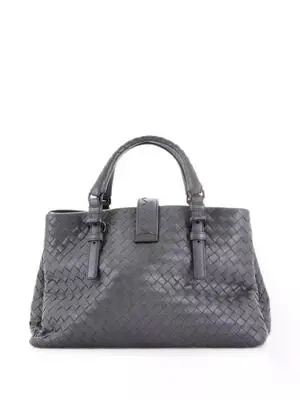 Bottega Veneta Roma Bag Intrecciato Nappa Small Tote Bag - Black