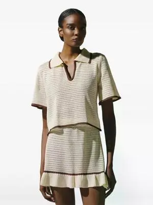 BAOBAB Ruffled-hem Knit Mini Skirt - Neutrals