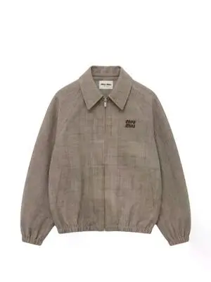 Miu Miu Prince Of Wales Checked Blouson Jacket