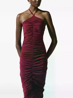 BAOBAB Zoe Ruched Fringe-detail Maxi Dress - Red