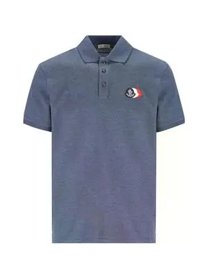 Moncler Cotton Piquet Polo Shirt - Blue