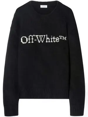 Off-White Logo-intarsia Wool Jumper - Black