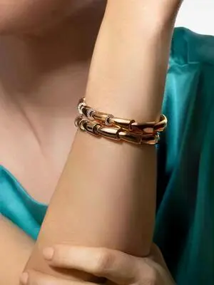 Vhernier Diamond And 18k Rose Gold Sculptural Linked Bracelet
