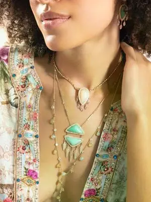 Jacquie Aiche 14k Yellow Chrysoprase And Diamond Necklace