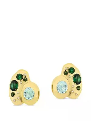 CAROL KAUFFMANN 18k Yellow Tourmaline, Topaz, And Diamond Earrings - Gold