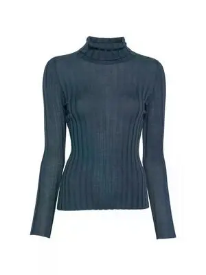 HUGENBERG Ribbed Roll-neck Sweater - Blue