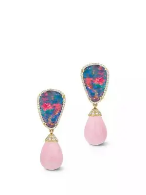 Goshwara G-one Diamonds And Opal Drop Earrings