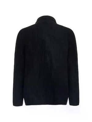 Tagliatore Ribbed-knit Zip-up Cardigan