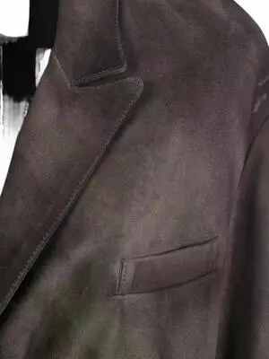 IBRIGU Leaf-embroidered Suede Jacket