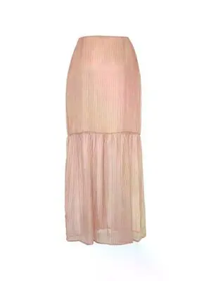 KRISTINA TI Striped Button-front Midi Skirt