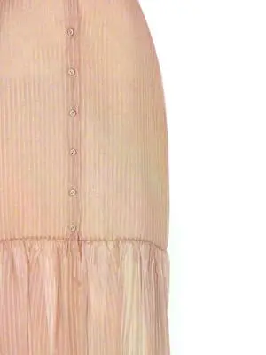 KRISTINA TI Striped Button-front Midi Skirt