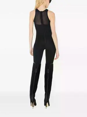 Elisabetta Franchi Knit Sleeveless Jumpsuit With Racerback - Black