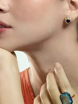 Goshwara G-one Sapphire And Diamond Earrings