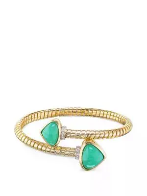Marina B Trisolina Bracelet With Chrysoprase And Diamonds In 18k Yellow - Gold