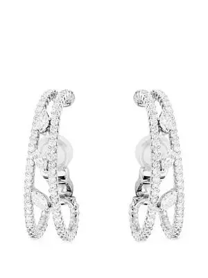 Yeprem Diamond Hoop Earrings - Silver