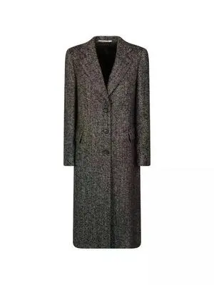 Tagliatore Single-breasted Tweed Coat - Brown