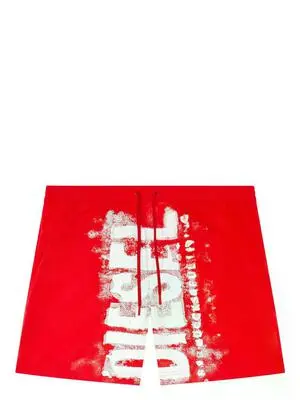 DIESEL® Logo Print Swim Shorts - Red