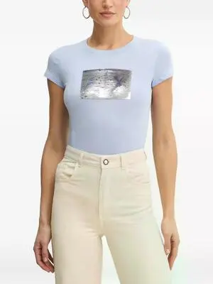 Armani Exchange Sequin-embellished T-shirt - Blue