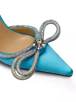 Mach & Mach 110mm Pointed-toe Satin Pumps - Blue