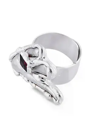 POISONED HEARTS Hand-motif Wide-band Ring