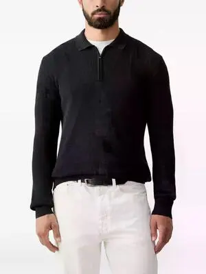 JOOP! Waffle-knit Quarter-zip Sweater - Blue