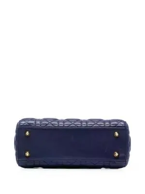 Dior Lambskin Cannage Lady Satchel - Blue