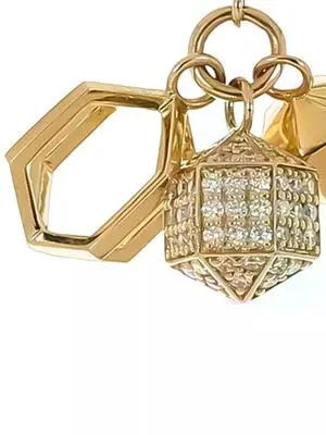 CADAR 18k Yellow Pavé Diamond Multi Charm Pendant