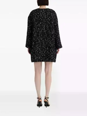Oscar De La Renta Sequin-embellished Tweed Single-breasted Coat