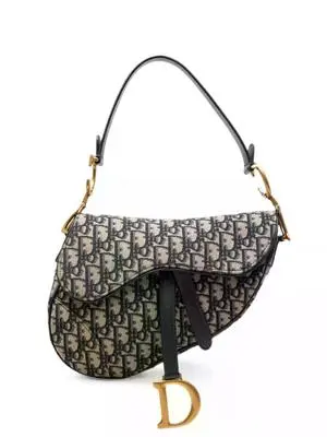 Dior 2020 Oblique Canvas Saddle Bag Shoulder Bag - Blue