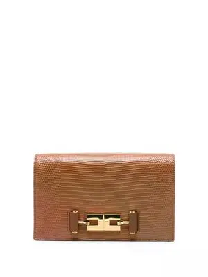 Elisabetta Franchi Reptile-effect Logo-plaque Clutch Bag