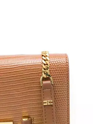 Elisabetta Franchi Reptile-effect Logo-plaque Clutch Bag