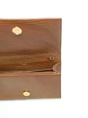 Elisabetta Franchi Reptile-effect Logo-plaque Clutch Bag