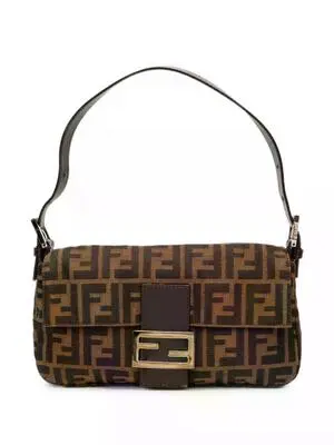 Fendi 20th Century Zucca Canvas Baguette Shoulder Bag - Brown