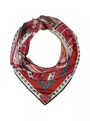 LANCEL Grand Hotel Silk Scarf - Red