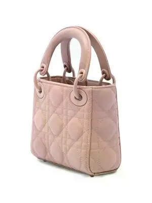Dior Micro Ultra Matte Calfskin Cannage Lady Satchel - Pink