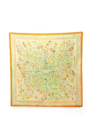 Hermès 2000s Floral-print Scarf - Neutrals