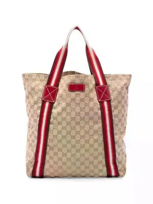 Gucci 2016-2026 Gg Canvas Web Tote Bag - Neutrals