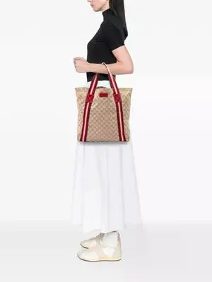 Gucci 2016-2026 Gg Canvas Web Tote Bag