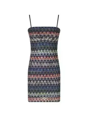 Missoni Chevron-knit Spaghetti-strap Mini Dress
