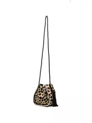FORTE_FORTE Tassel-detail Leopard-print Shoulder Bag