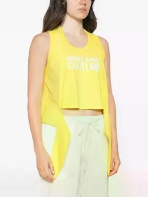 Versace Logo-print Draped-detail Top