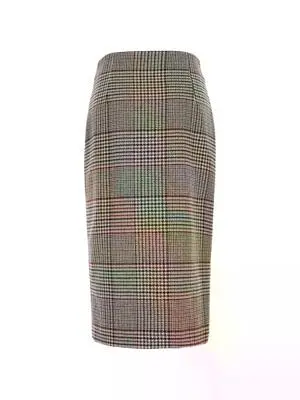 Federica Tosi Check-pattern Rear-slit Midi Skirt