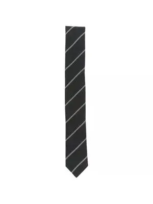 Eleventy Diagonal Stripe Neck Tie - Black