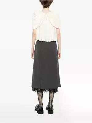 FETICO Gathered Short-sleeve Blouse