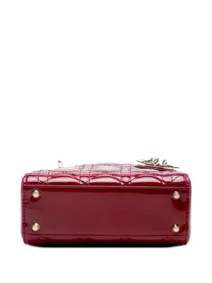 Dior Mini Patent Cannage Lady Satchel - Red