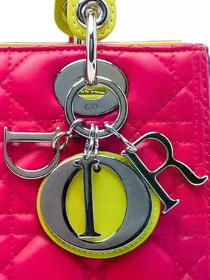 Dior 2013 Medium Tricolor Lambskin Cannage Lady Satchel - Pink