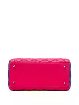 Dior Medium Tricolor Lambskin Cannage Lady Satchel - Pink