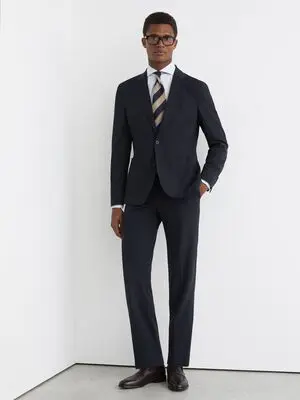 REISS Tailored Fit Wool Single-breasted Travel Suit Blazer