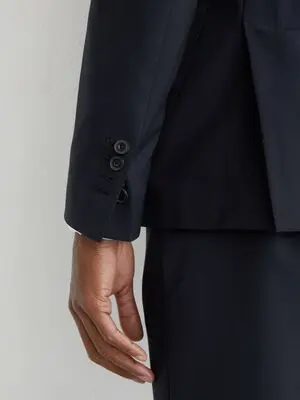 REISS Tailored Fit Wool Single-breasted Travel Suit Blazer